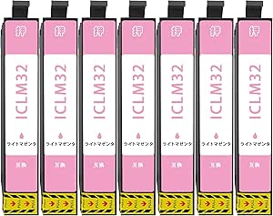 Amazon.co.jp: [Saikyo Planning] Epson ICLM32 Light Magenta (Set of 7) Compatible Ink Cartridges ...