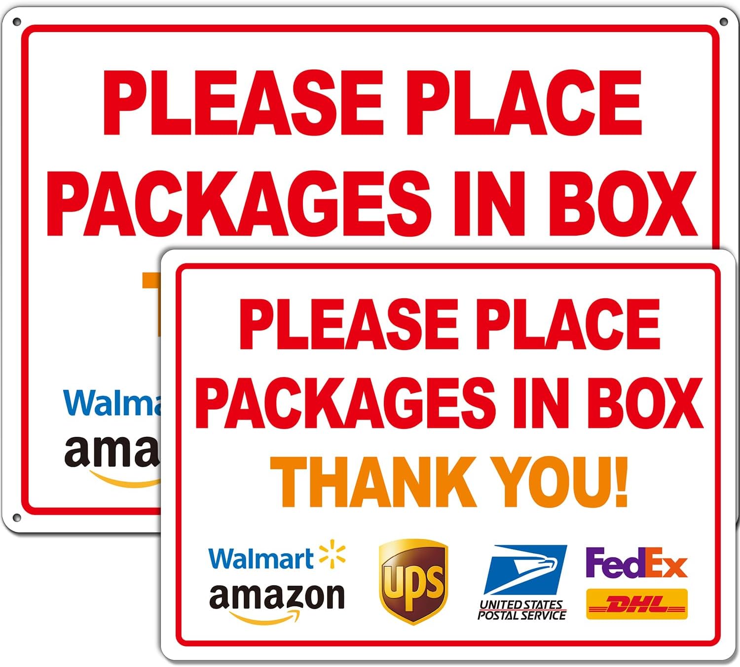 Amazon.com: Set of 2 Delivery Signs for Packages, Please Place Packages ...