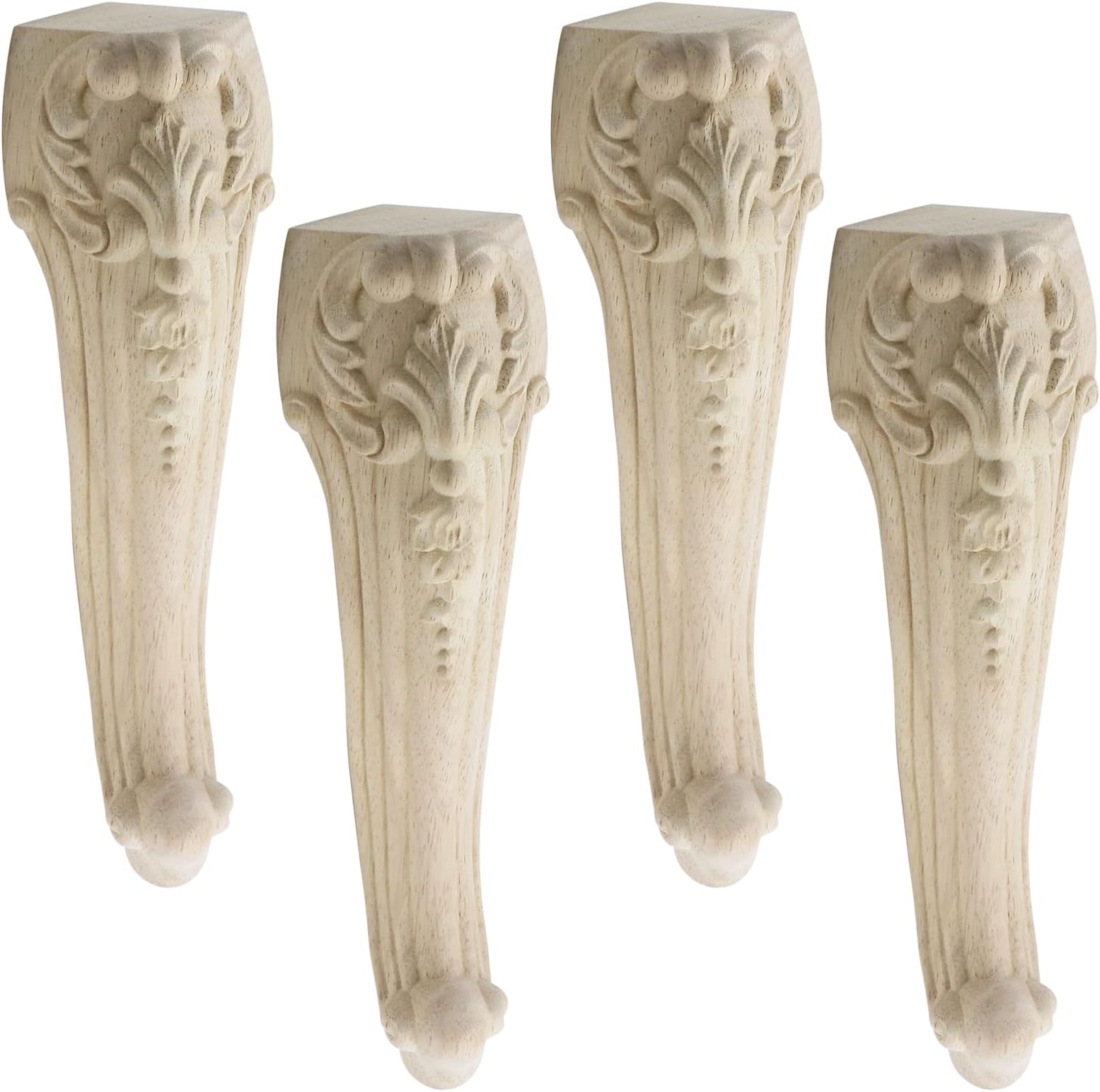 Set Of 4- Traditional Queen Anne Legs- 4-1/2" x 4-1/2" x 8" - Wood ...