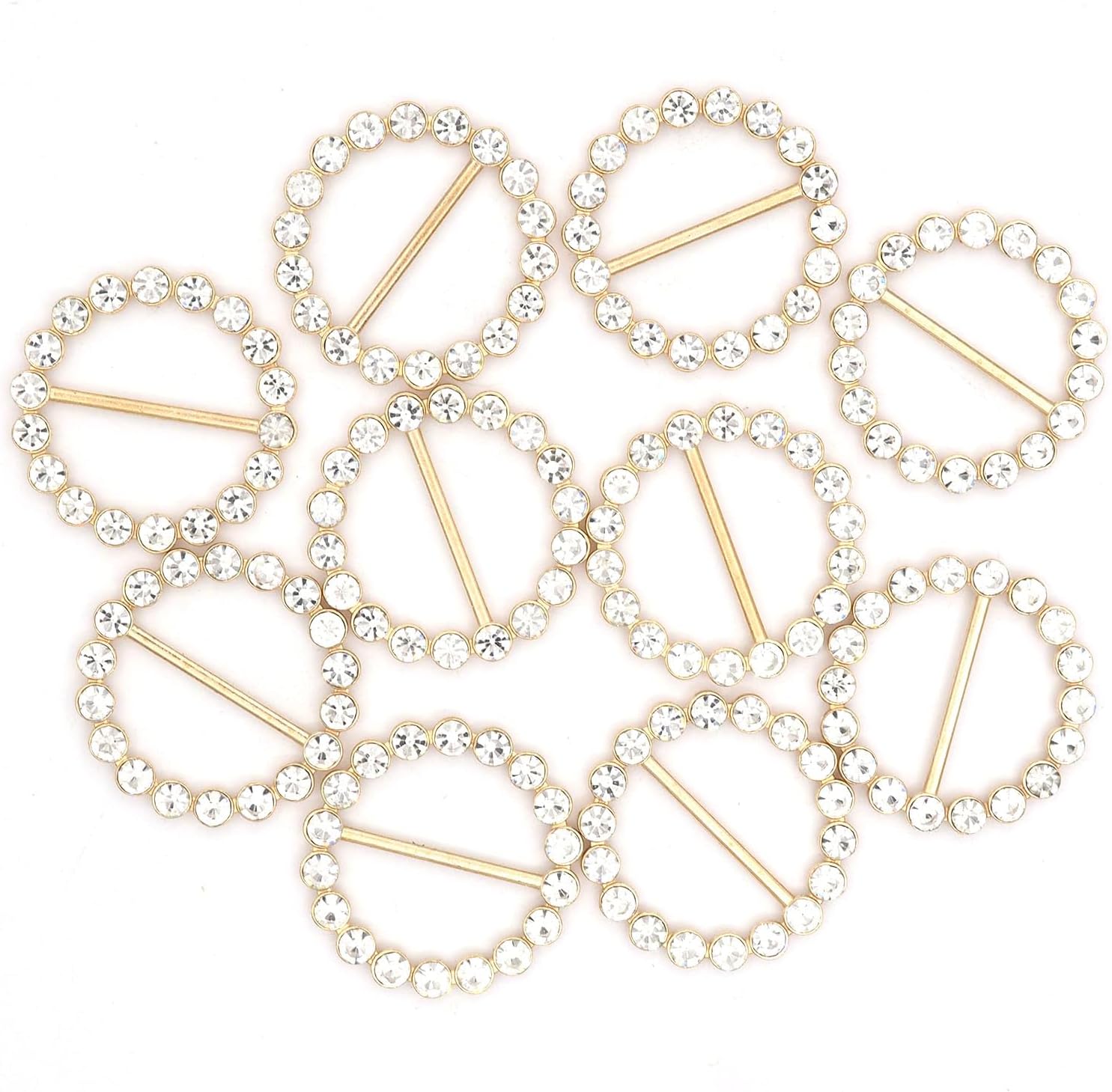 Amazon.com: Xiufortion 10pcs 1.1" Rhinestone Tri-Glide Buckles （Metal ...
