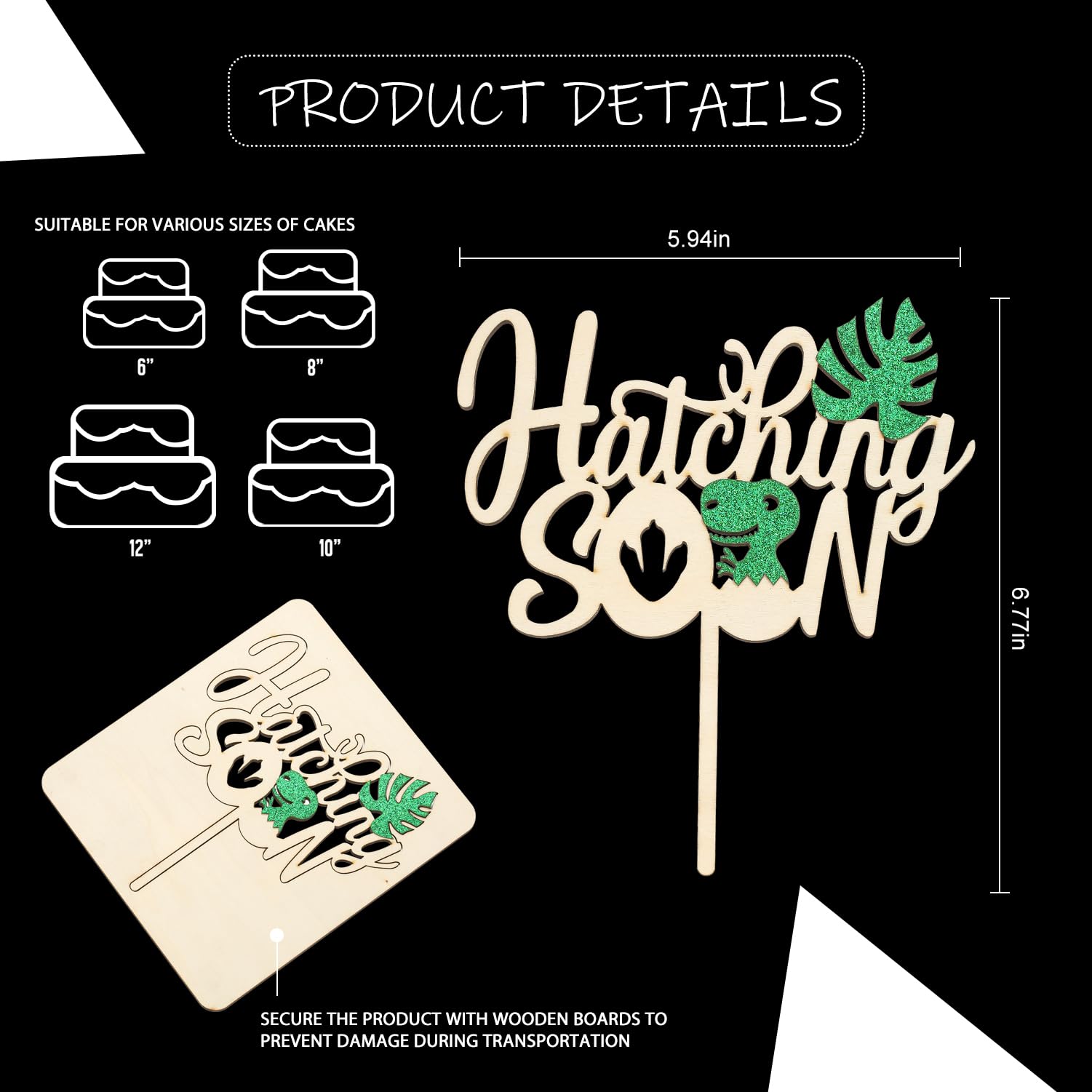 Snapklik.com : Wood Hatching Soon Birthday Cake Toppers Hatching Soon ...