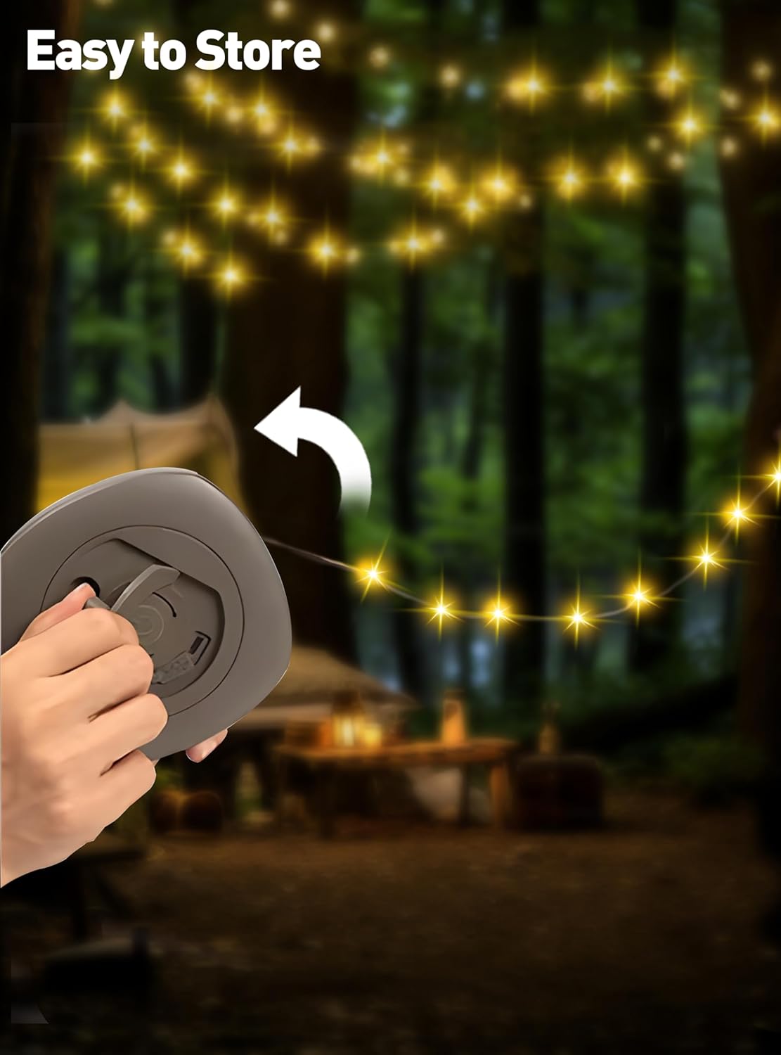 Linterna de campamento con cuerda, 5 modos de iluminación de 33 pies ...