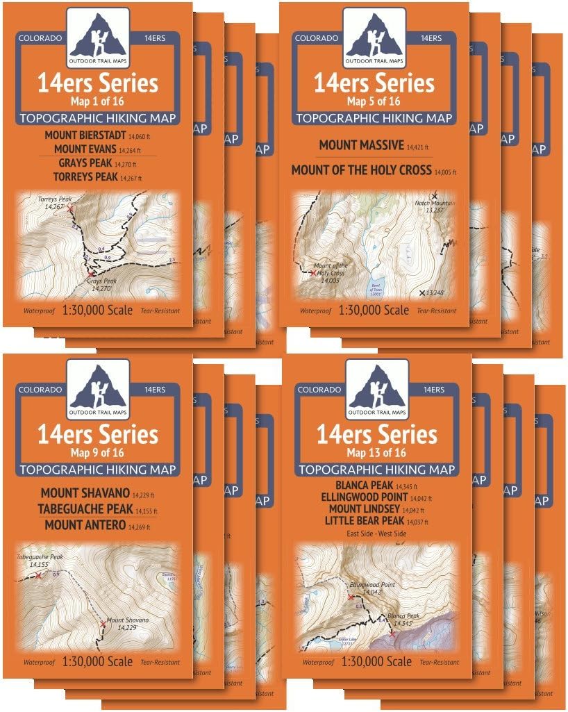 Amazon.com : Colorado 14ers Complete 16 Map Pack - All 58 Colorado ...