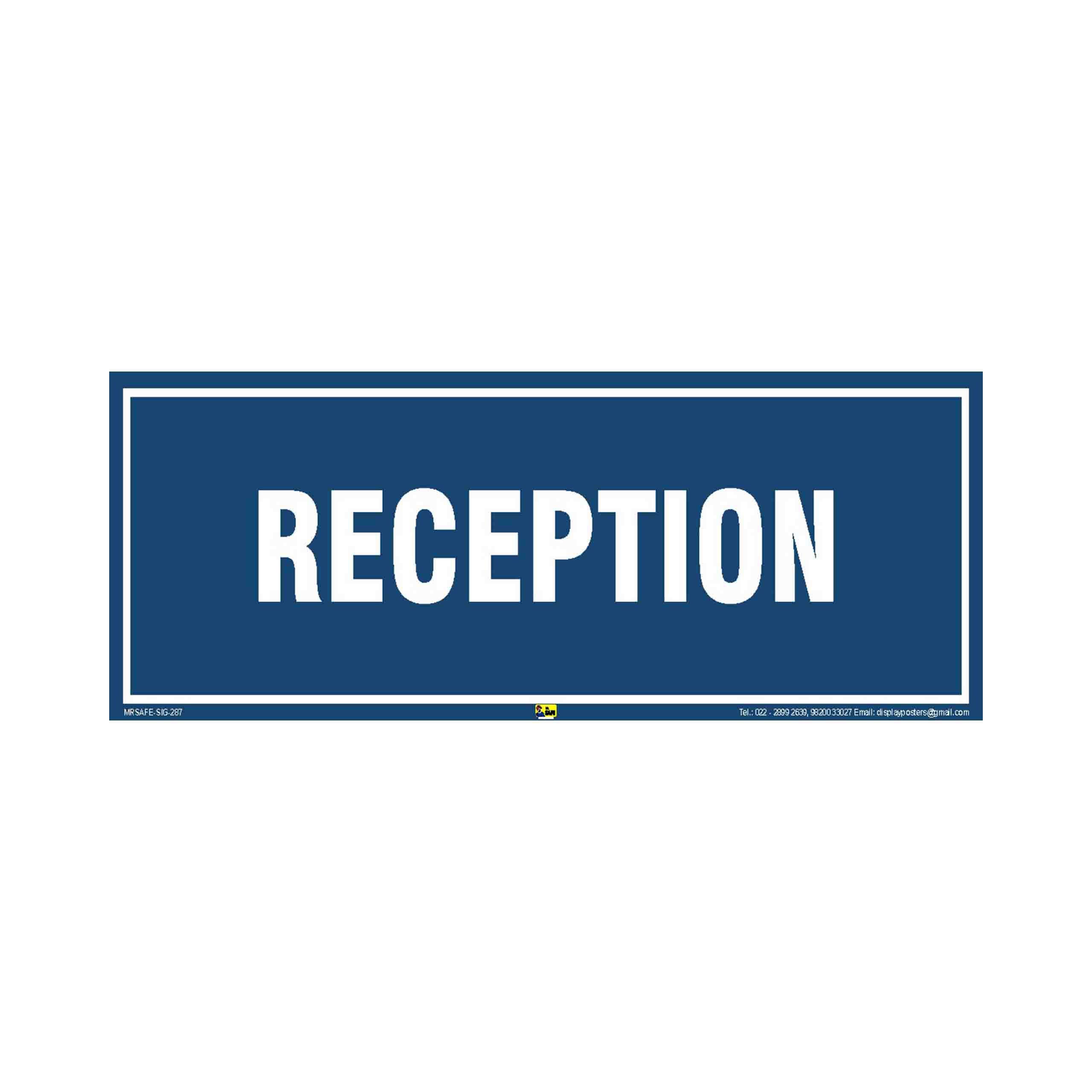 Mr. Safe - Reception Sign PVC Sticker 12 Inch X 4 Inch : Amazon.in