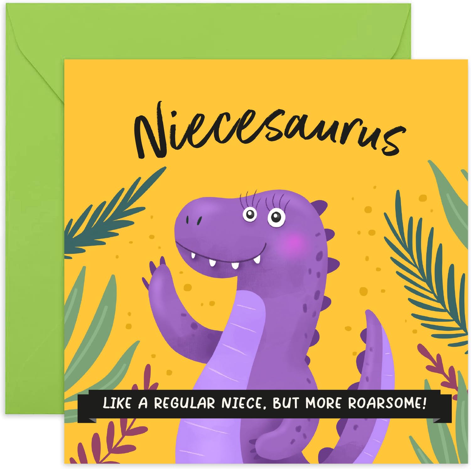 Old English Co. Dinosaur Niece Happy Birthday Card - Fun Birthday ...