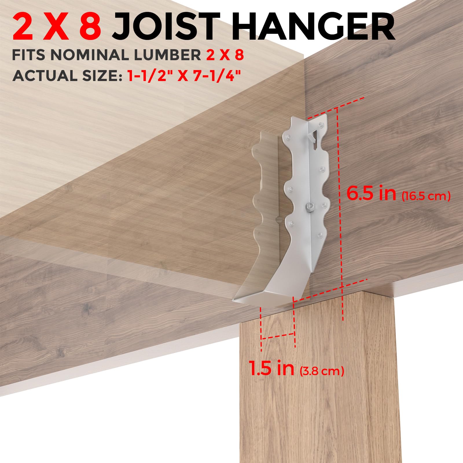 Hurricane Ties For Deck 50 Pcs 2x8 Joist Hangers - Heavy Duty Rafter ...