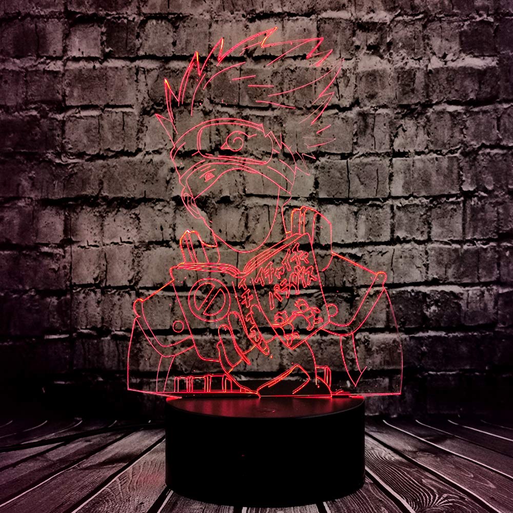 Hatake Kakashi Night Light Sasuke Cartoon Children Lamp 3D Illusion ...