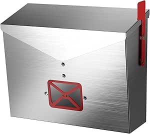 VerinsIroin Stainless Steel Wall-Mount Mailbox for House,Rust-Proof ...