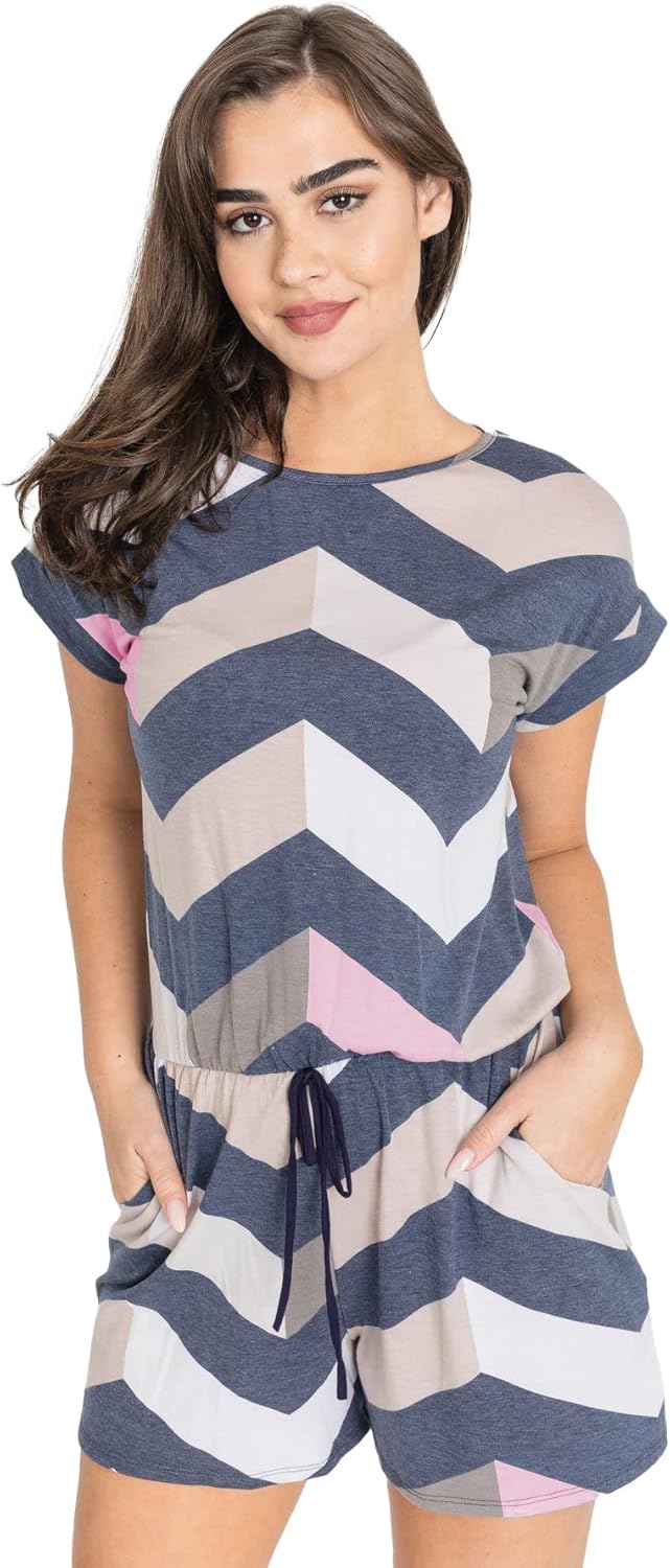 Eloges Women's Chevron Rompers chic Casual Comfy soul with Pockets ...