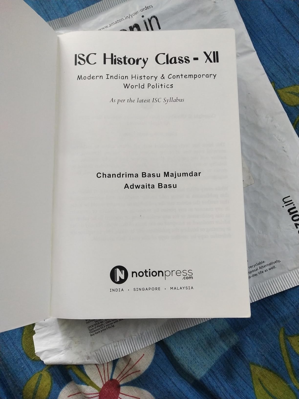 ISC History Class - XII : Chandrima Basu Majumdar, Adwaita Basu: Amazon ...
