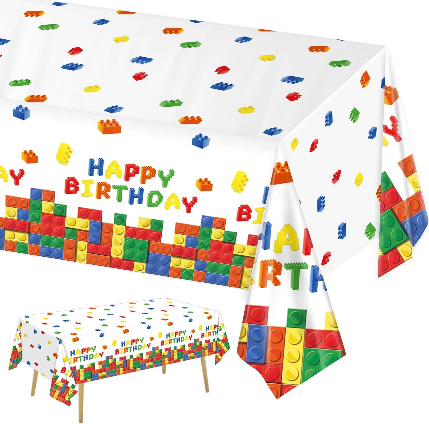 Amazon.com: Beistle 2-Pack Building Blocks Tablecovers, Plastic ...