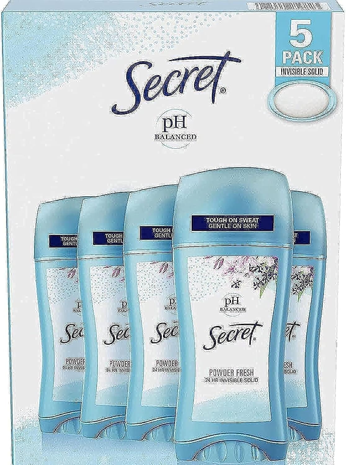 Amazon.com: Secret Invisible Solid Deodorant, Powder Fresh (2.1 oz, 5 pk.)