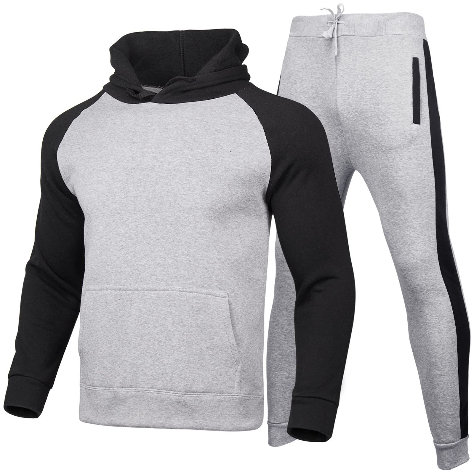 Muscularfit Big and Tall Track Suits for Men Set Cotton Workout Sports ...
