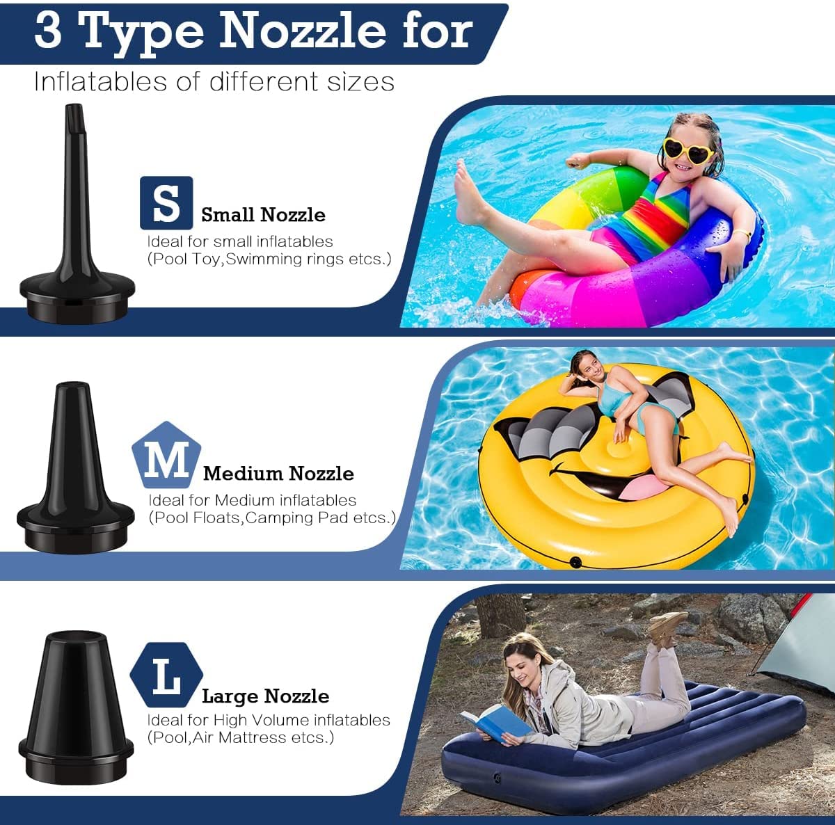 Camping Mattress MIAOKE Portable Air Pump - Rechargeable Electric ...