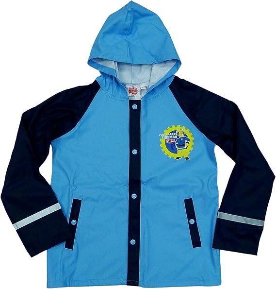 Get Wivvit Boys Fireman Sam Hooded Rain Jacket Waterproof Coat Anorak ...