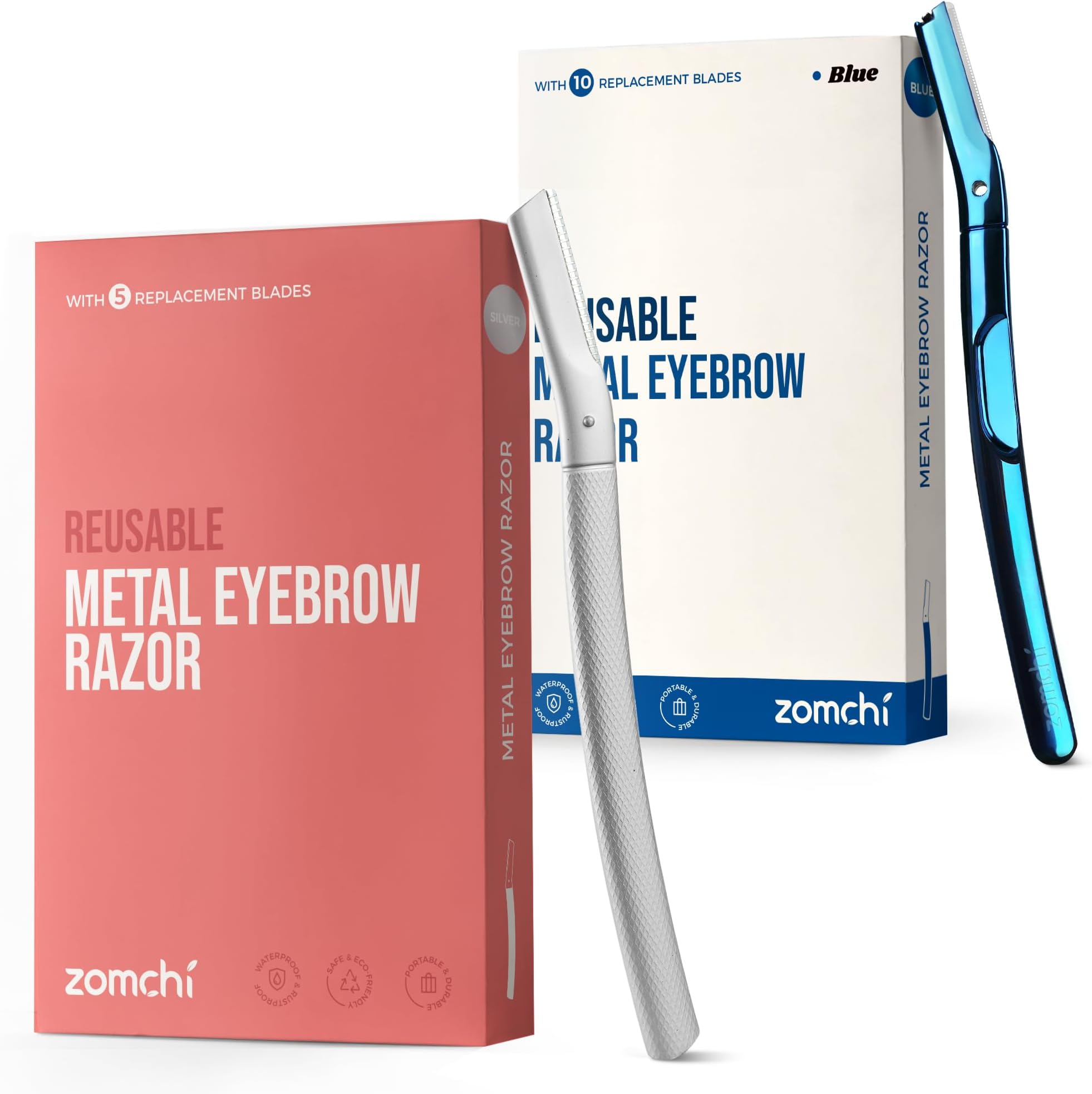 Amazon.com: Upgrade Metallic Blue Finish Eyebrow Razor with Silver ...