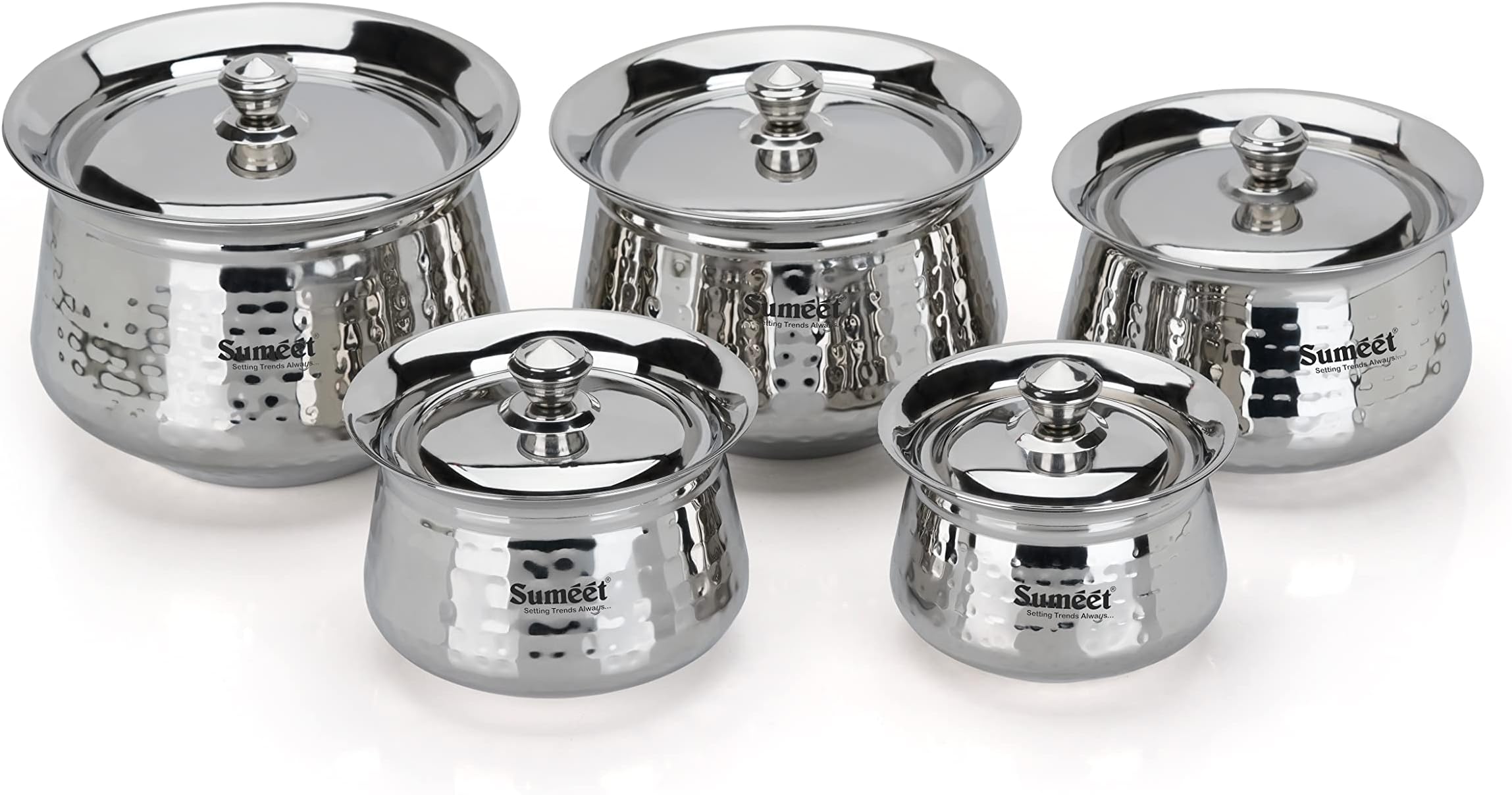 Buy JVL Small Size Formal Handi Silver Touch Bottom 3 PC Set with Lid ...