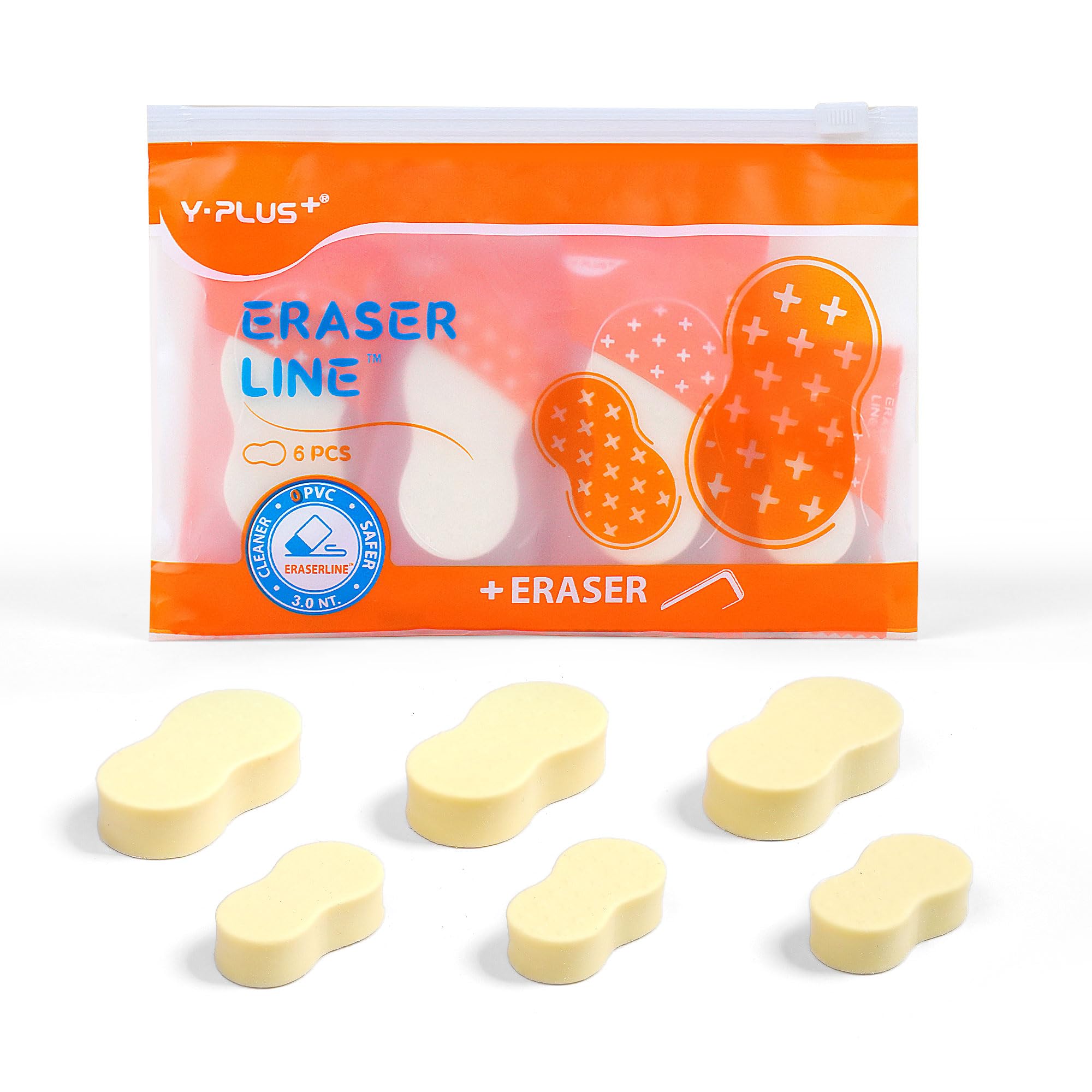Yplus Eraser Line - Hipolymer Pencil Erasers for School Office, Cute ...