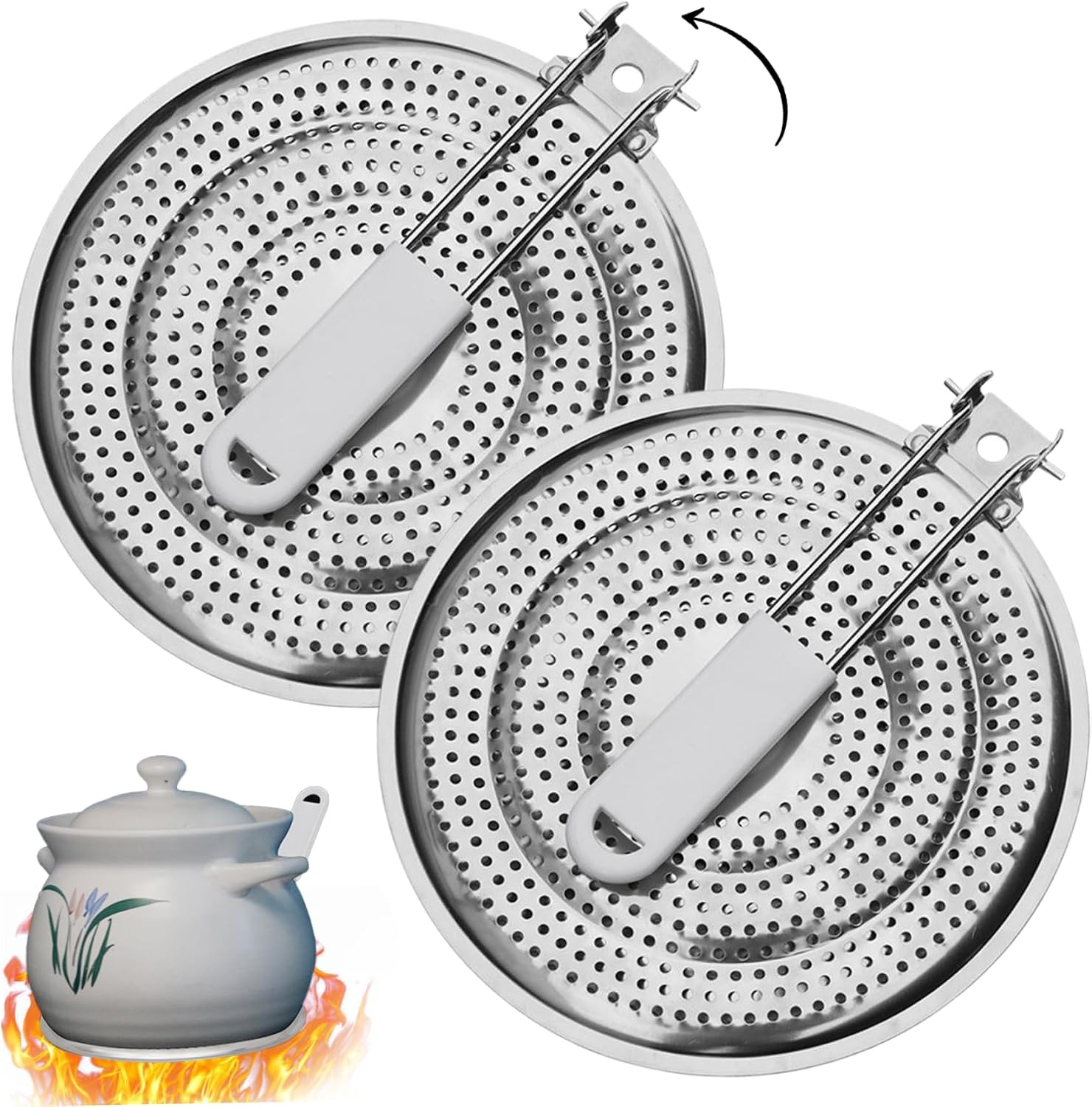 Amazon.com: Heat Diffuser Heat Diffuser for Gas Stove 2Pcs 8in Dual ...