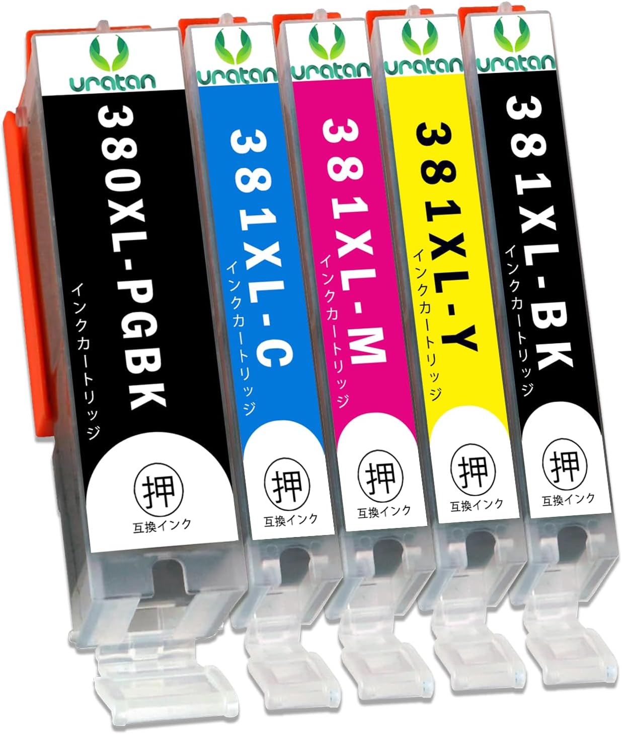 Amazon.co.jp: 【Uratan】BCI-380XL 染料+BCI-381XL（BK/C/M/Y）/5MP canon用 5色セット 互換インク 互換品 380XL 381XL 純正 ...