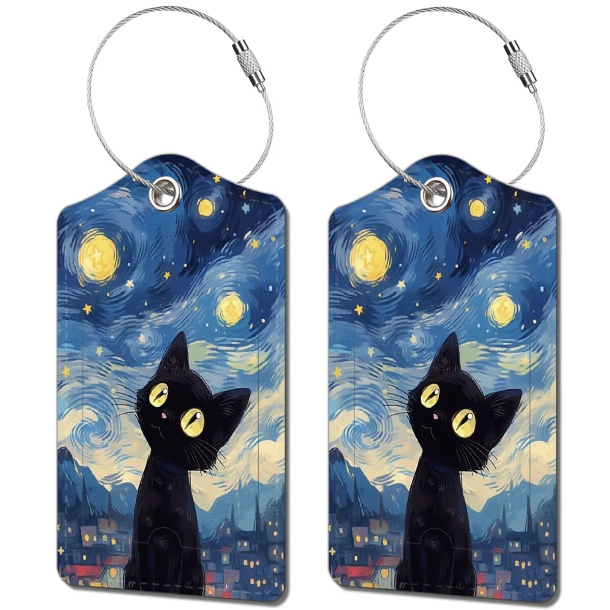 Amazon.com: 2 Pack Luggage Tag for Suitcase, Cute Unique Leather Bag ...