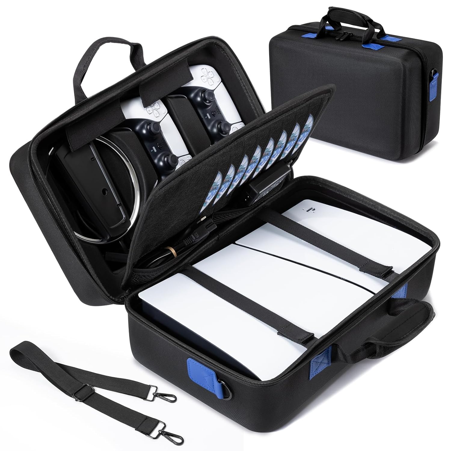 Amazon.com: CoBak Large Capacity Carrying Case for PS5 Slim, Hard Shell ...