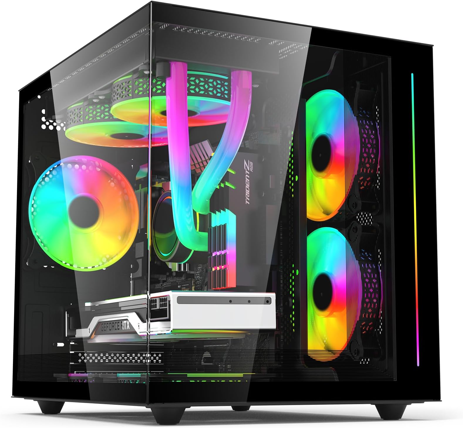 IONZ KZ-900 PC Gaming Case - Dual Dynamic Mini Lite M-ATX | Tempered ...