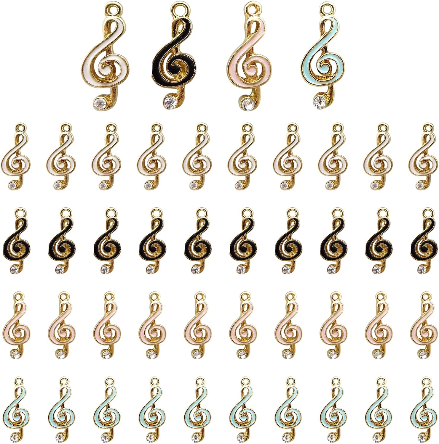 Amazon.com: Honbay 40PCS Enamel Alloy Musical Note Pendants - Tiny ...