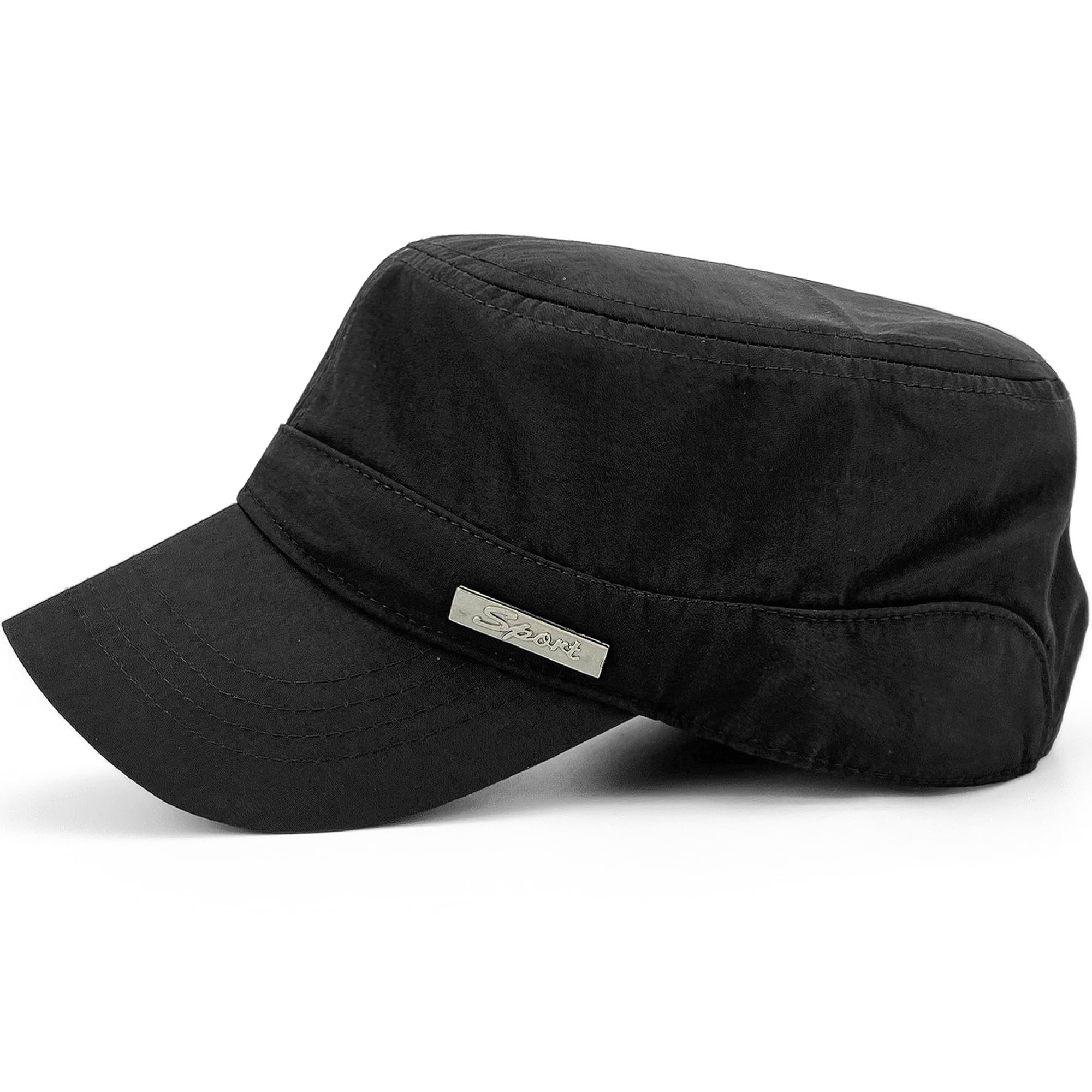 Masktide Waterproof Military Cadet Caps for Men Black Army Cadet Cap ...