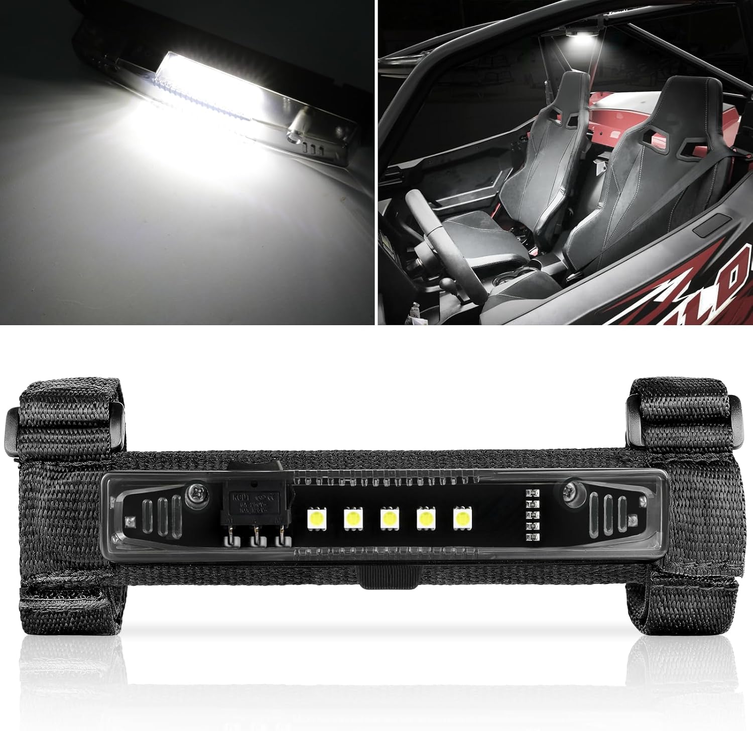 Amazon.com: OFFROADTOWN UTV Dome Light Universal Roll Bar Mount Dome ...