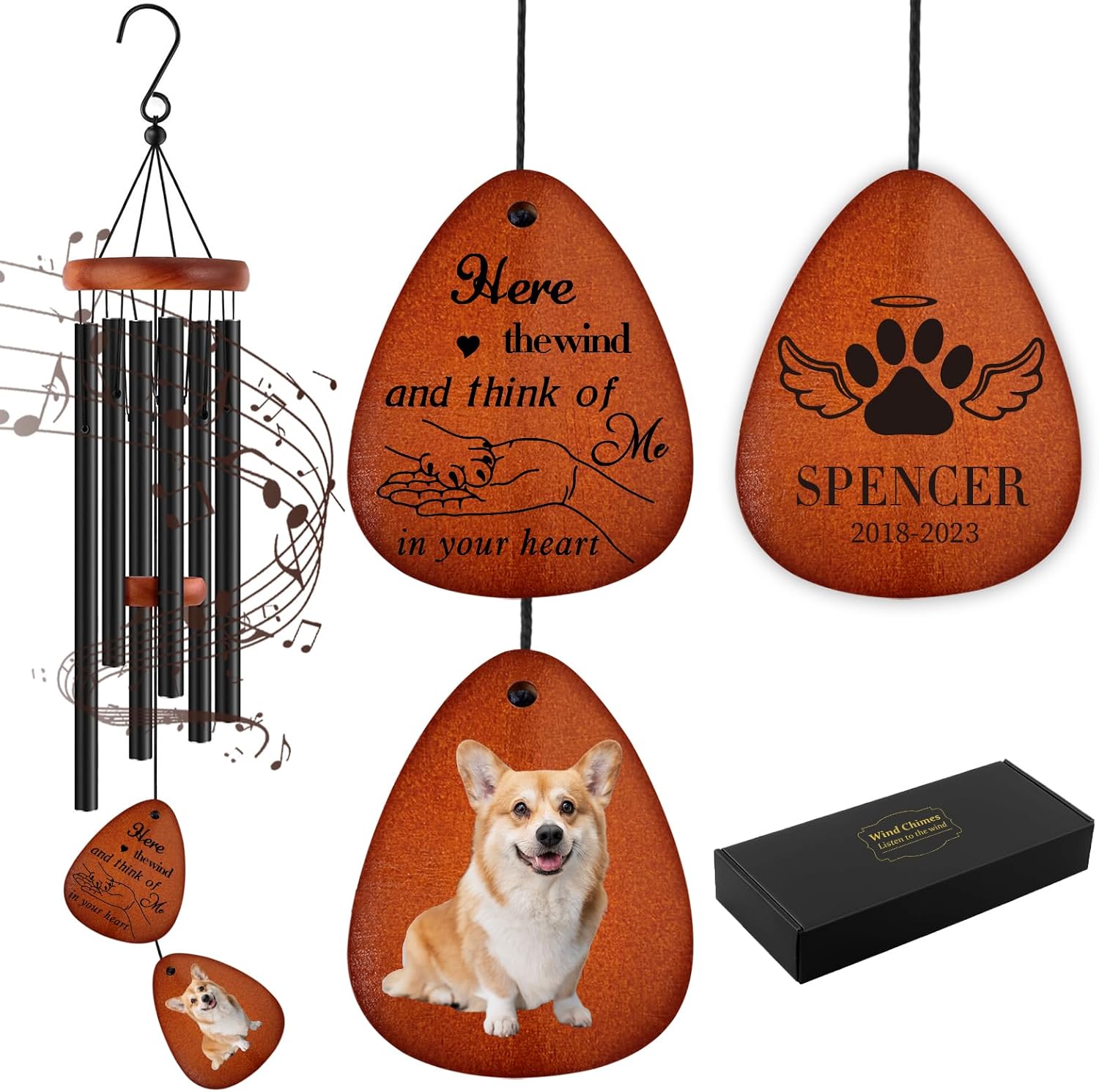 Amazon.com: Gowelly Dog Memorial Wind Chimes - Pet Memorial Gifts for ...