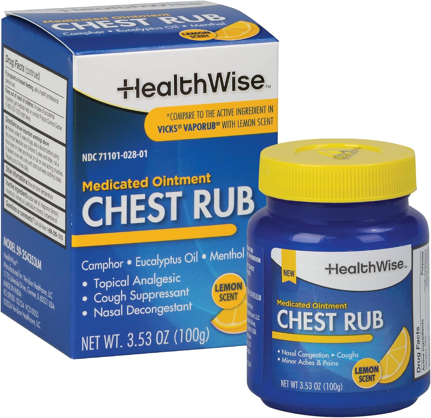 Amazon.com: HealthWise Medicated Chest Rub | Refreshing Lemon Scent ...