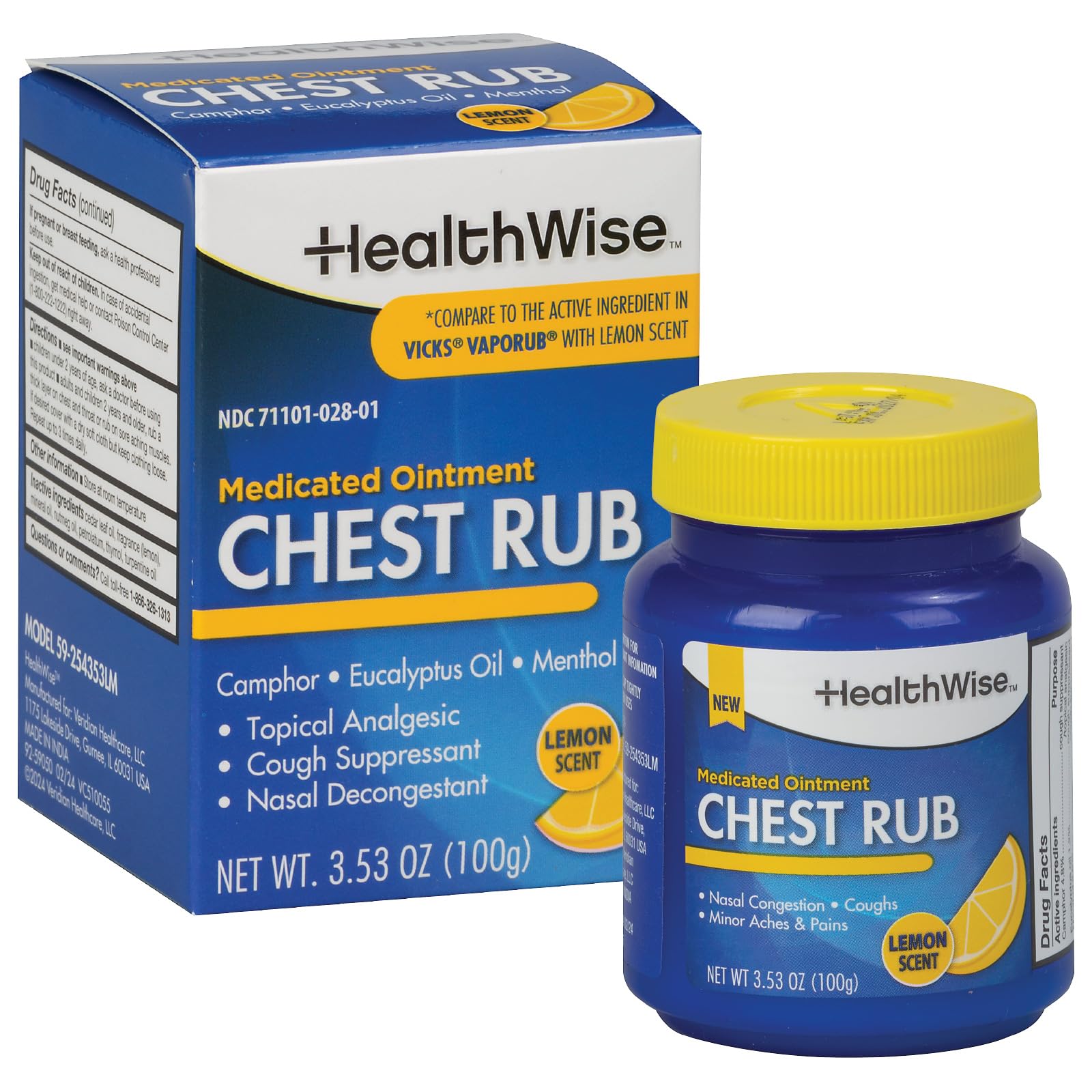 Amazon.com : HealthWise Medicated Chest Rub | Refreshing Lemon Scent ...