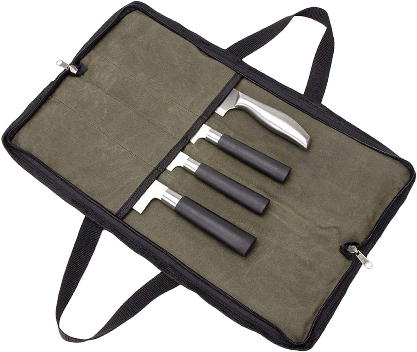 Amazon.com: EMVANV Knife Bag,Knife Roll Waxed Canvas knife Case with 4 ...