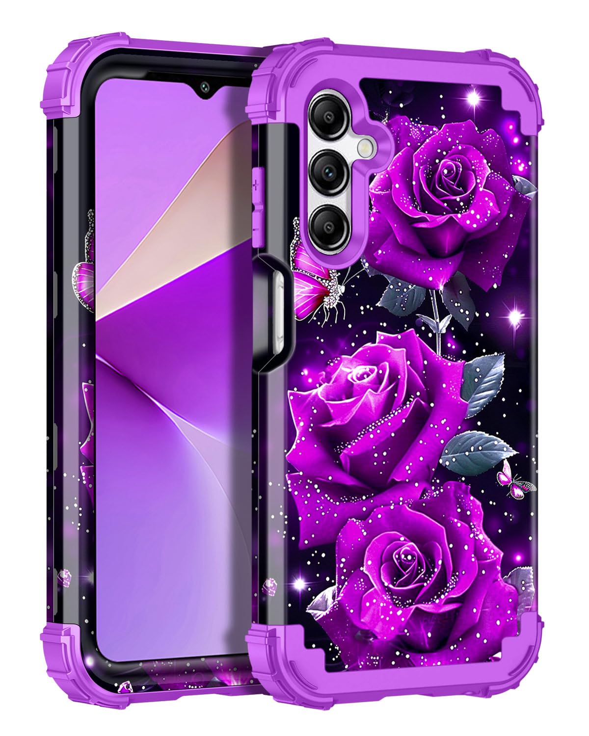 Amazon.com: Miqala for Galaxy A15 5G Case,Glow in The Dark Three Layer Heavy Duty Shockproof ...