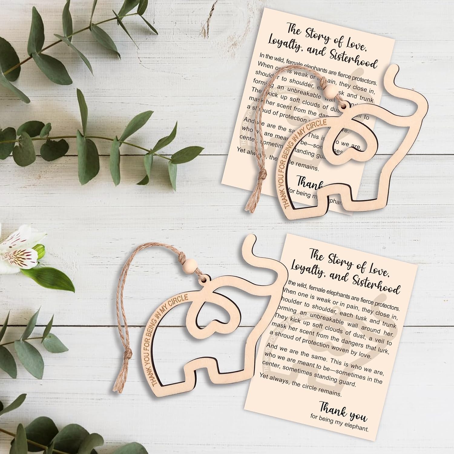 Amazon.com: 2-Pack Sisterhood Elephant Ornament – Elephant Gifts for ...