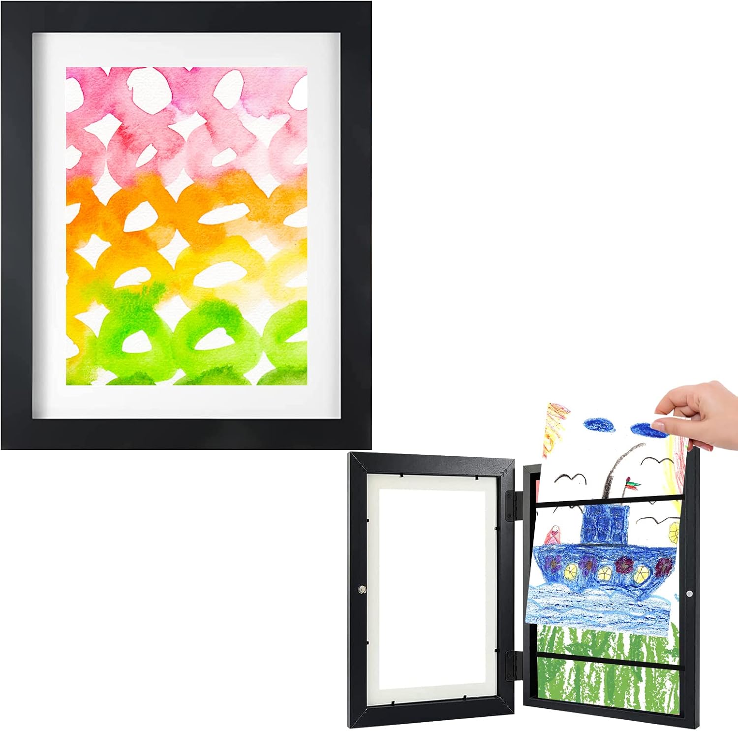 Amazon.com: Hrsxxet Kids Art Frames Front Opening, Changeable Artwork ...