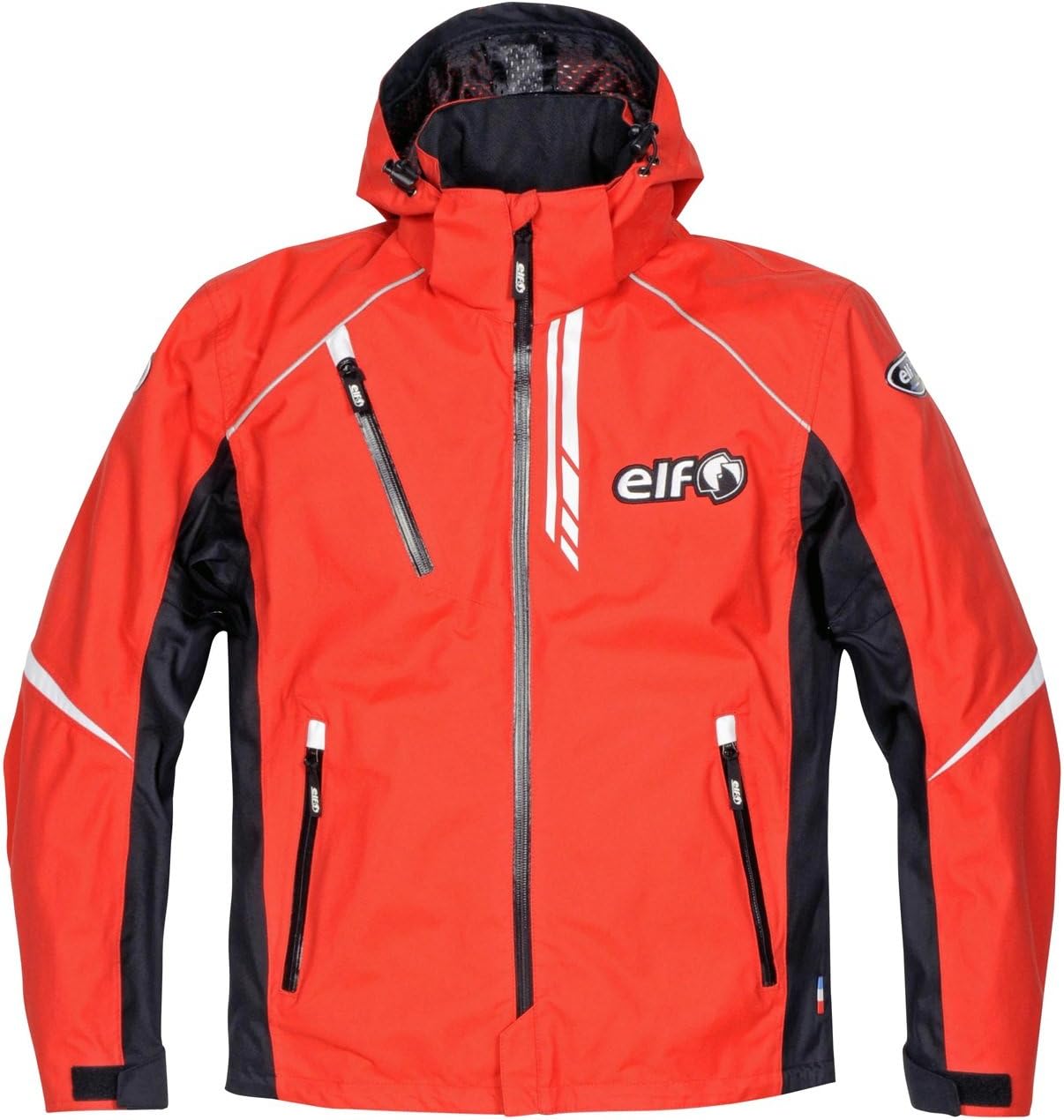 Amazon | エルフ(ELF) バイクジャケット ウォータープルーフフーデッド(Water Proof Fooded)ブルゾン レッド LW EL-7228 | ジャケット | 車＆バイク