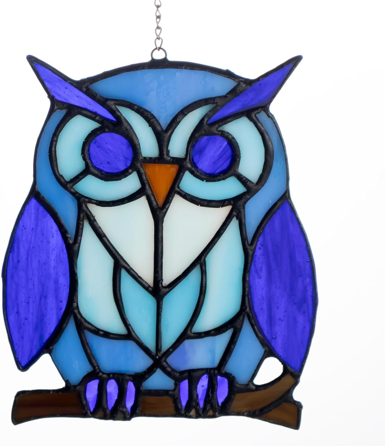 Amazon.com : Stained Glass Owl Window Hanging - Ideal Owl Gift for ...