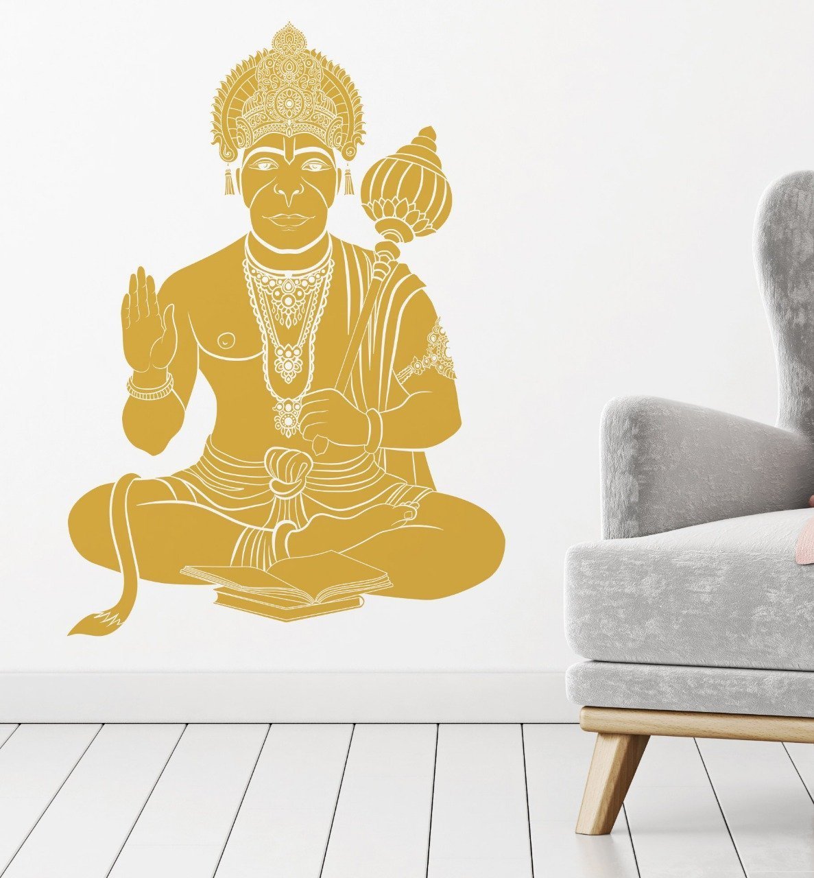PRINTELLIGENT Wall Decals ' Lord Hanuman Ji ' Large Size Wall Sticker ...