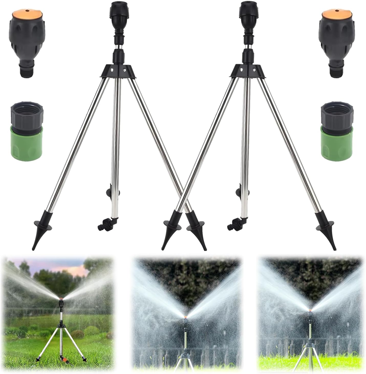 Amazon.com : Automatic Rotating Tripod Sprinkler, 360 Degree Rotating ...