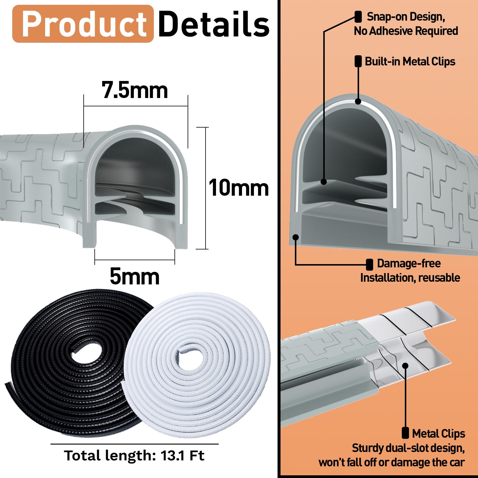 Snapklik.com : Car Door Edge Guards, 13.1Ft