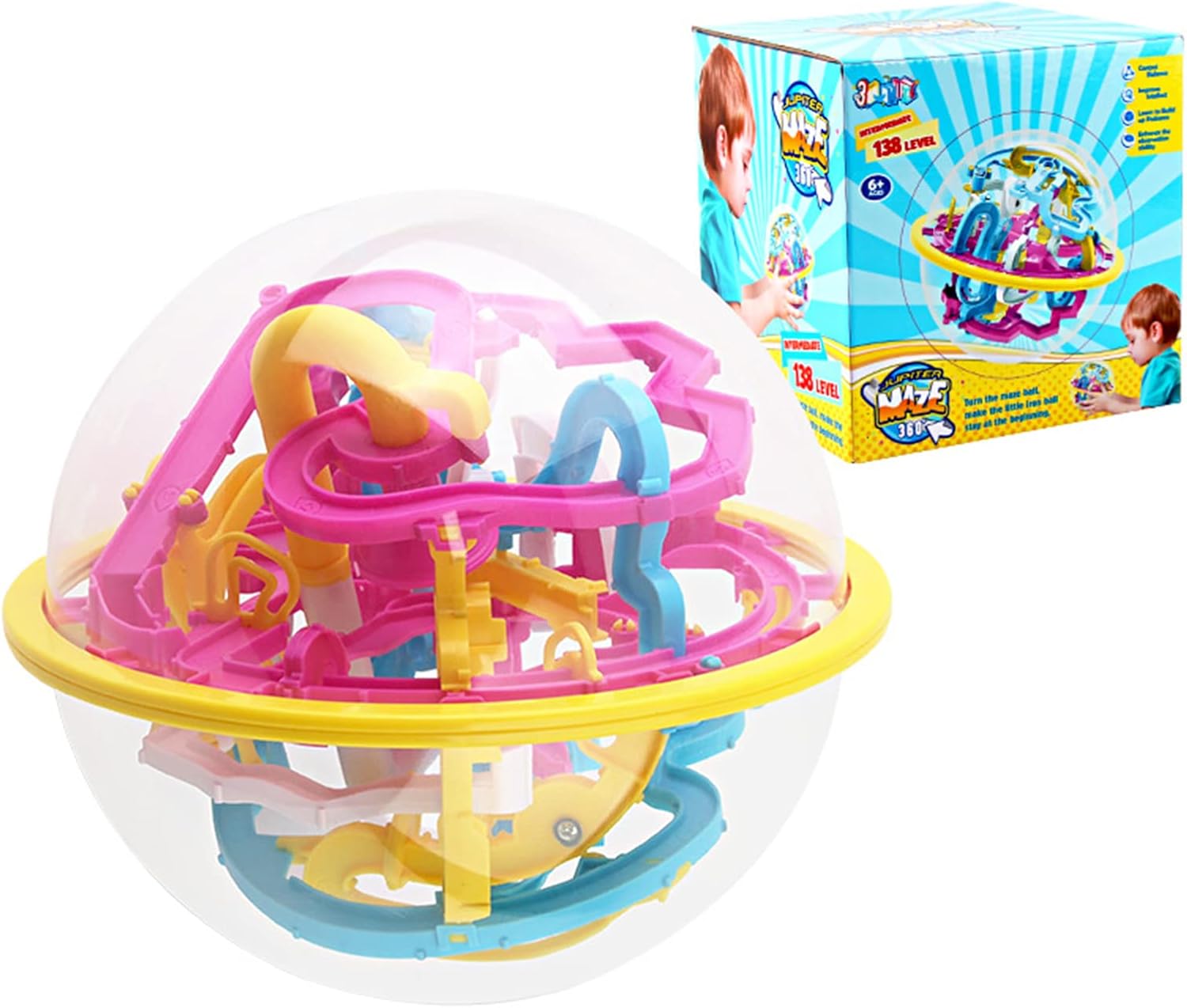 Amazon.com: Maze Ball, 3D Puzzle Games Intellect Ball,with 100 ...