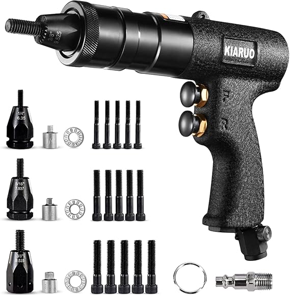KIARUO Pneumatic Rivet Nut Gun with Self-locking Head Gun 1/4 & 5/16 ...