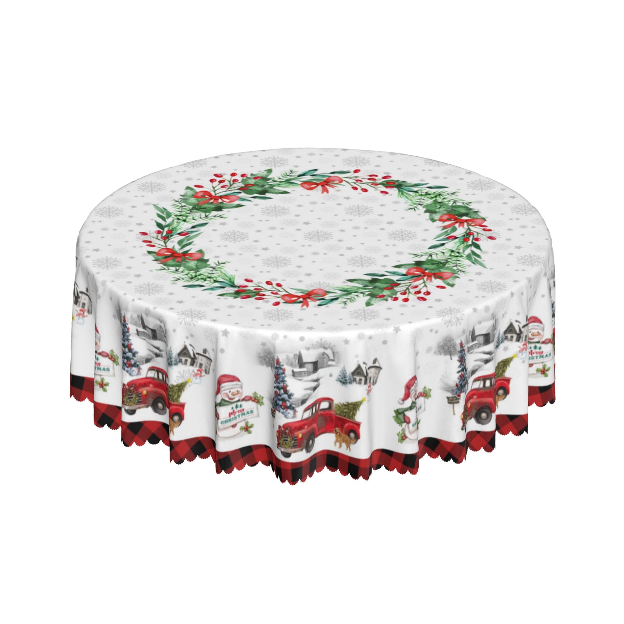 Amazon.com: GRTARANY Christmas Tree Floral Hoop Round Snowman ...