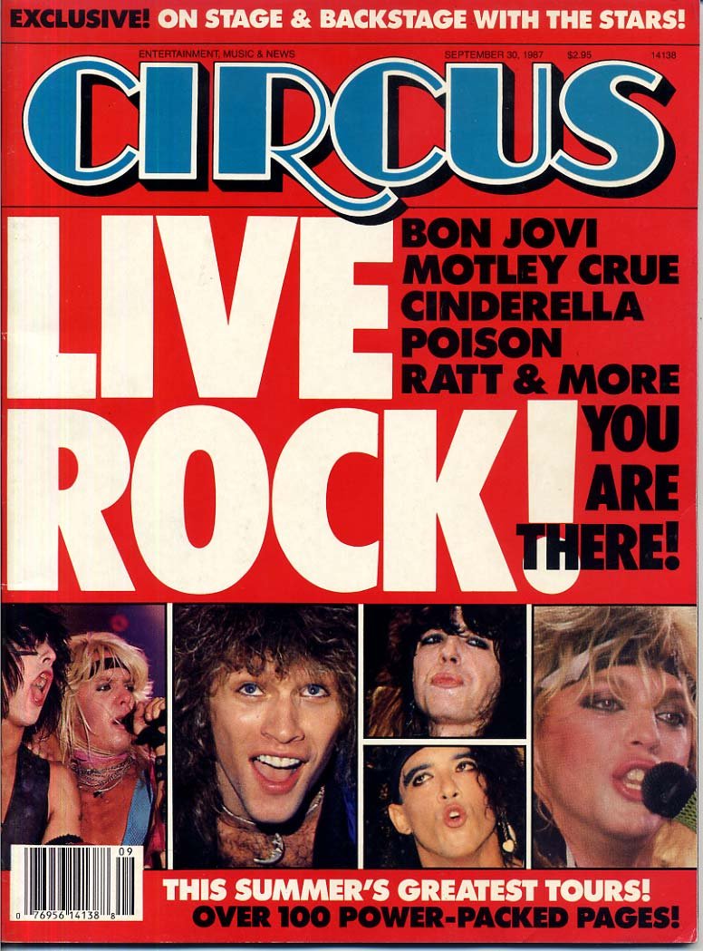 Circus Magazine LIVE ROCK! Bon Jovi CINDERELLA Ratt POISON Motley Crue ...