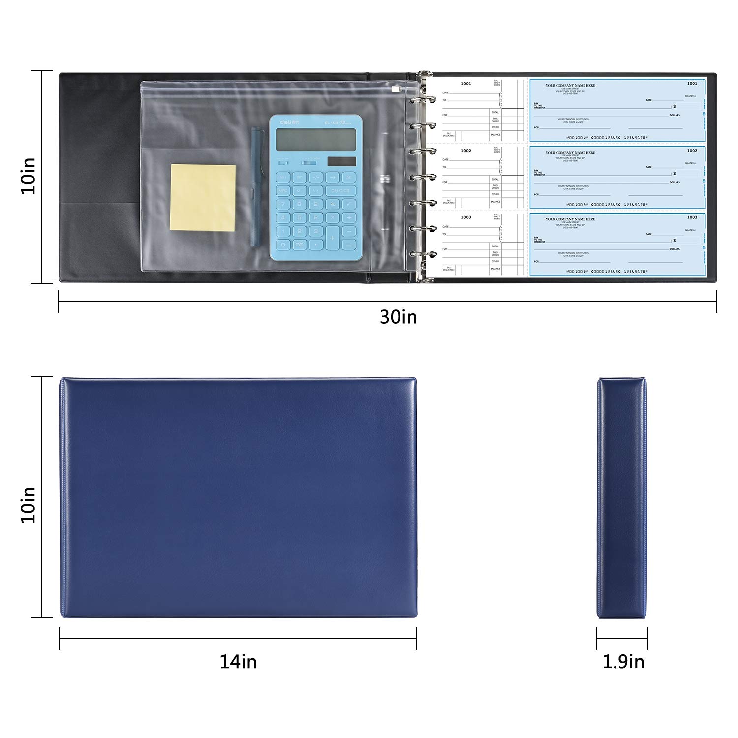 Compact Check Binder 3 Rings Check Binder For End-Stub Deskbook Checks ...