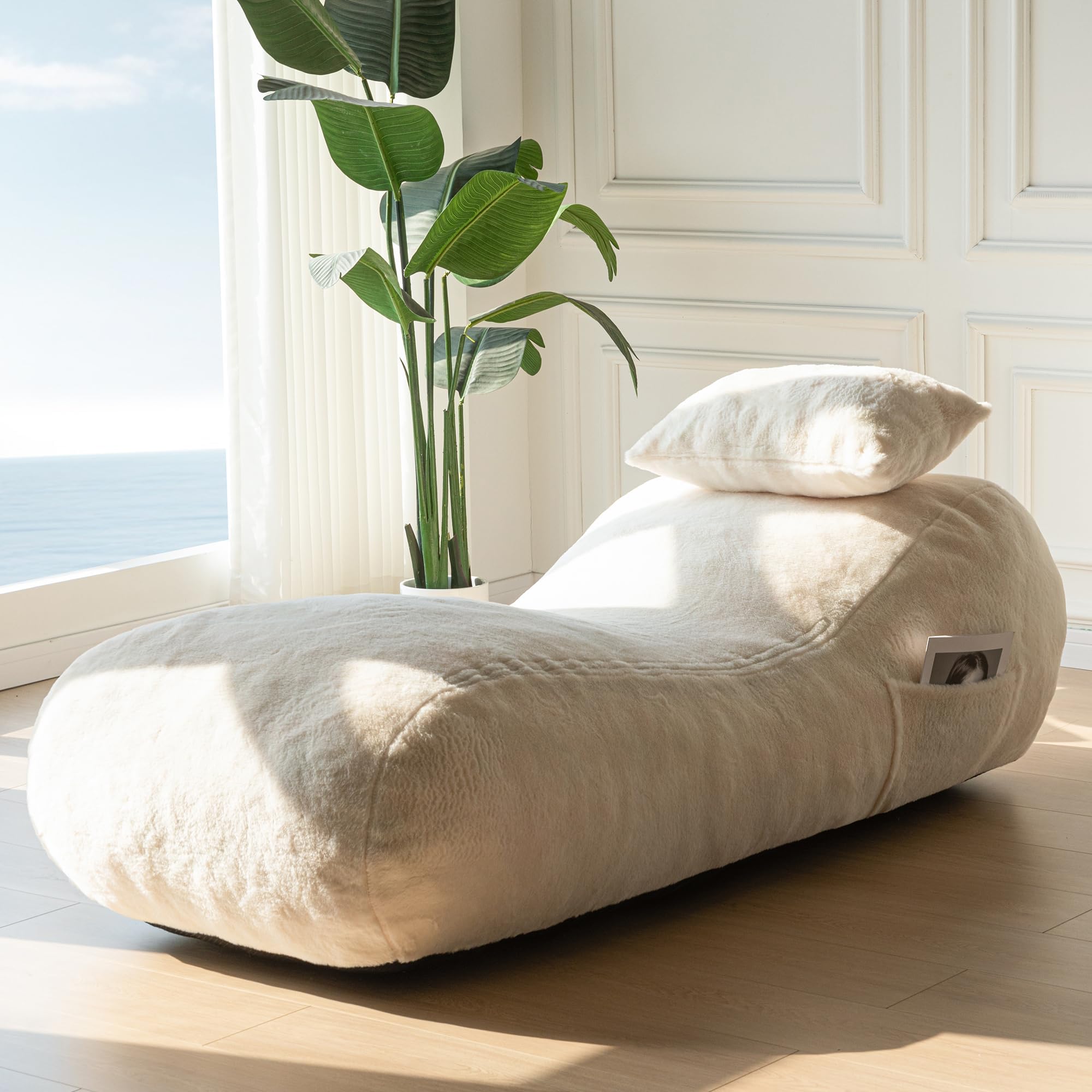 Amazon.com: MAXYOYO Bean Bag Bed with Pillow, Chaise Lounge Chair ...