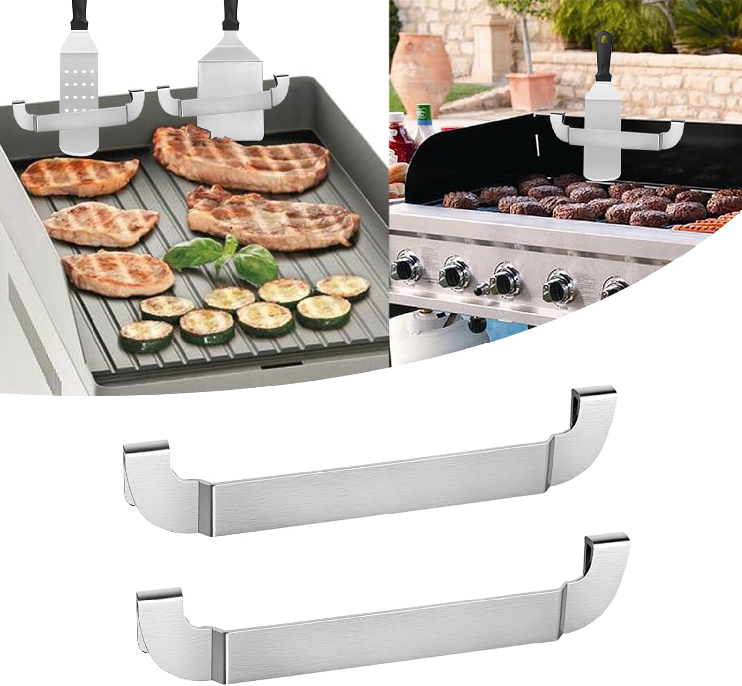 Amazon.com : 2Pcs Griddle Spatula Holder, Rouhuhura Griddle Tool Holder ...
