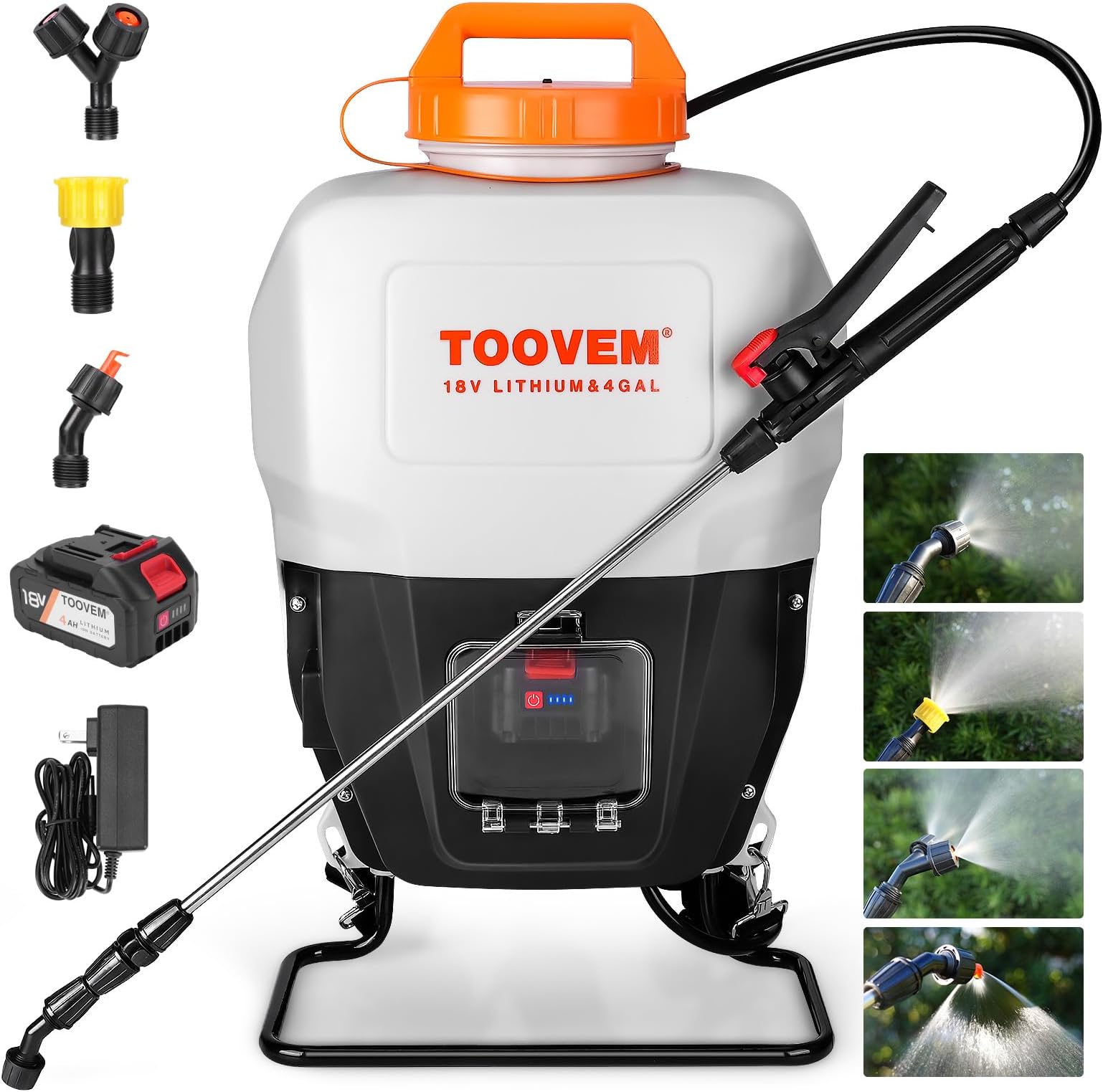 Amazon.com : Battery Powered Backpack Sprayer 4 Gallon Lawn Garden ...